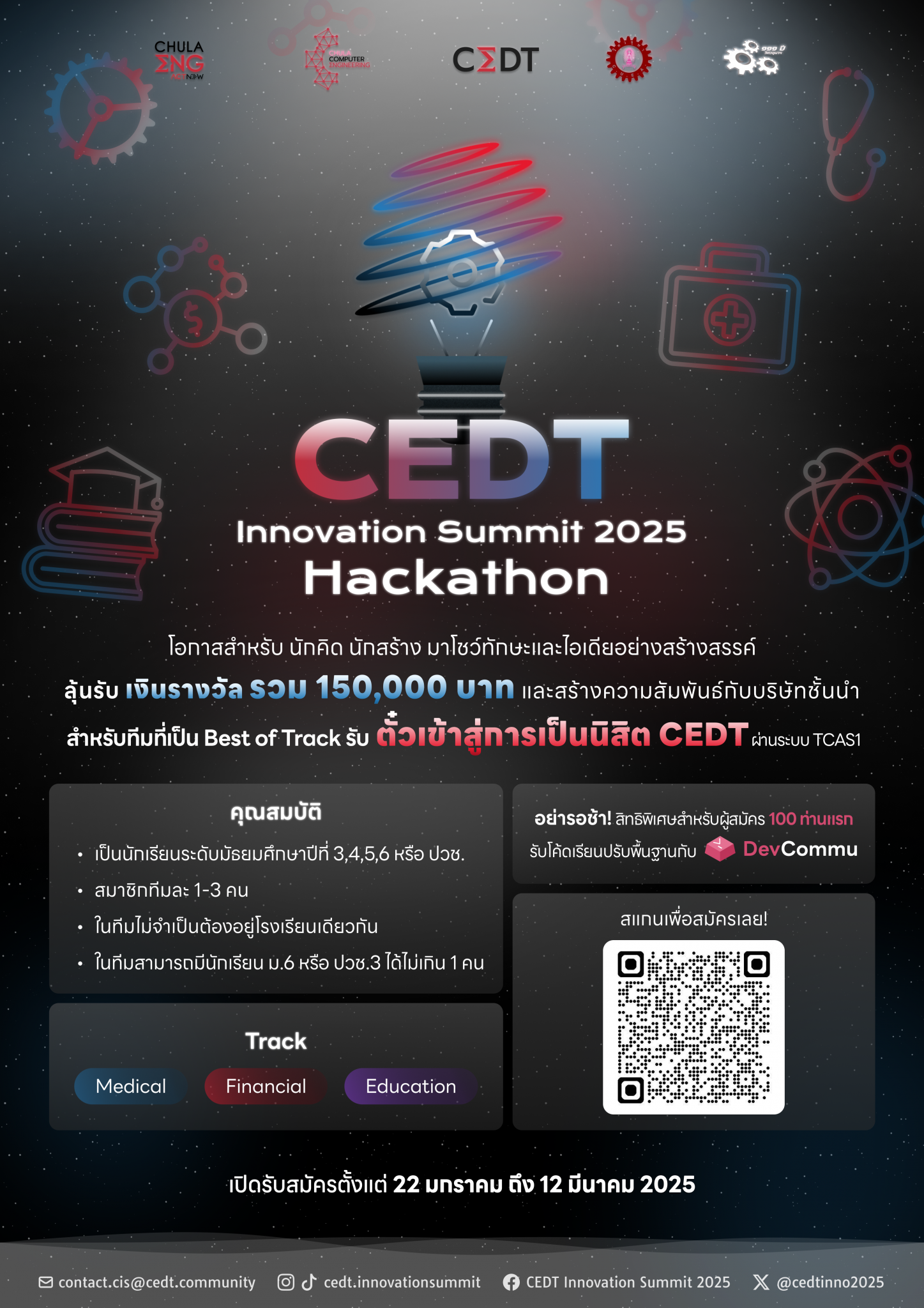 ?การแข่งขันที่รวบรวมนักคิด นักสร้าง จากทั่วประเทศมาถึงแล้ว! CEDT INNOVATION SUMMIT 2025 ...